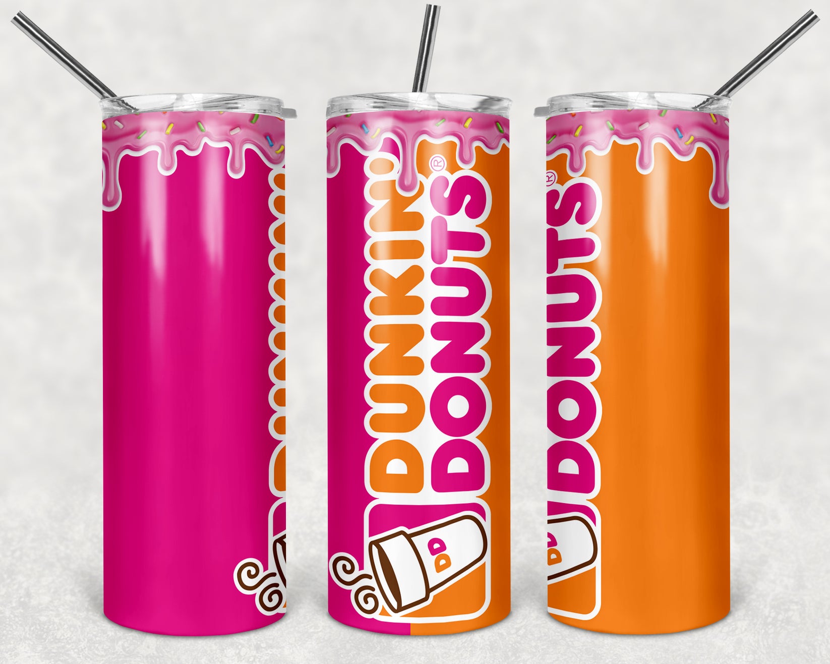 Dunkin' Donuts 20oz Skinny Tumbler custom drinkwear - with straw - Sta ...